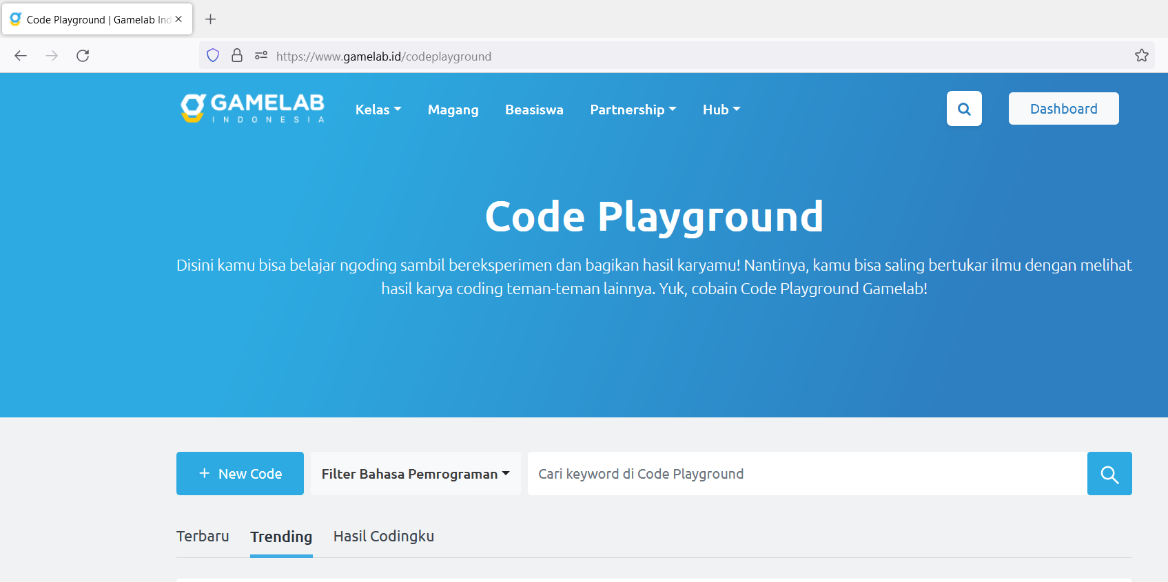 Code Playground, Fitur Keren dari Gamelab: Bisa Belajar Ngoding dari HP! | Berita | Gamelab ...